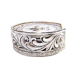 LL Home Fleur De Lis Scrolls 4 Coaster Set