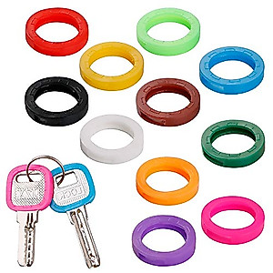 22PCS Key Caps Plastic Key Identifier Covers Tags Coding Rings in 11 Assorted Colors