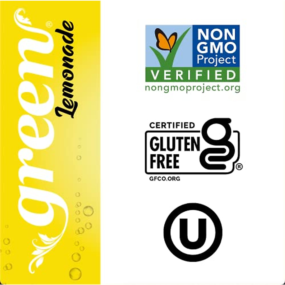 Green Lemonade - No added Sugar, 6% Real Lemon Juice, 10 Calories per can, Naturally Sweetened with 100% Stevia Leaf Extract, Carbonated Soda, 12 Fl Oz each can - Pack of 12