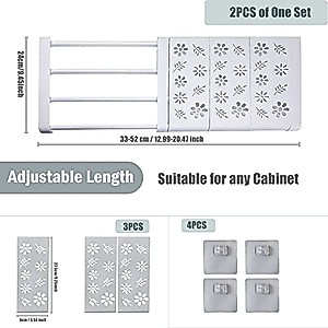 Expandable Closet Tension Shelf Storage Adjustable Closet Shelf Rod Organizer Kitchen Cabinet Divider Separator for Cabinet Wardrobe Cupboard Kitchen Bathroom