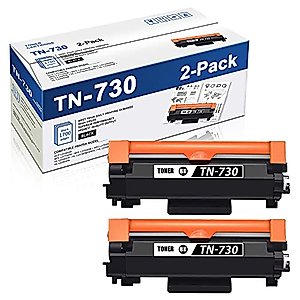 MaxColor 2 Pack Black TN-730 Toner Compatible TN730 Toner Cartridge Replacement for Brother MFC-L2750DW L2750DWXL HL-L2350DW L2370DWDWXL L2390DW L2395DW DCP-L2550DW Printer