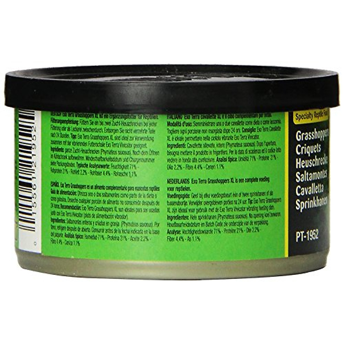 Exo Terra Specialty Reptile Food, Canned XL Grasshoppers for Reptiles, PT1952