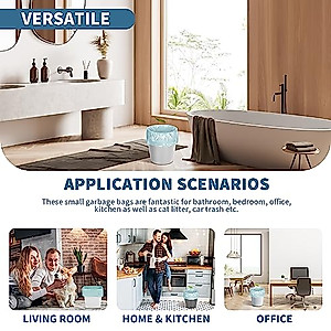 4 Gallon Small Trash Bags-Magesh 4 Gallon Trash Bag Strong, Leakage-Free, Small Garbage Bags 4 Gallon Unscented Thick for Bathroom, Office, Kitchen Small Trash Can, 15L, 105 Bags, Blue