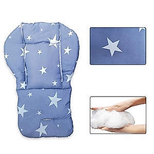 twoworld High Chair Cushion, 1Pack Large Thickening Baby High Chair Seat Cushions Liner Mat Pad Cover Breathable (Blue Star)