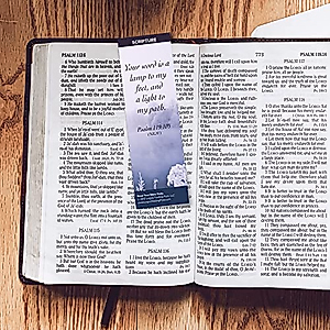 Christian Bookmark with Bible Verse, Pack of 25, Scripture Themed, Your Word is a Lamp to my Feet, Psalm 119:105