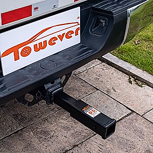 Towever 84433P Trailer Hitch Extender 12 Inch Extension Receiver Tube with Pin and Clip, 12 inches Length, 3,500 lbs. GTW