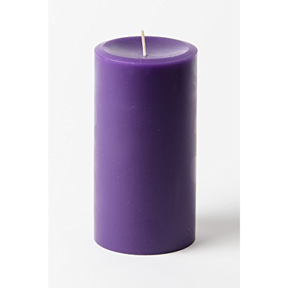 3" x 6" Hand Poured Solid Color Unscented Pillar Candles Set of 3 - (Purple)