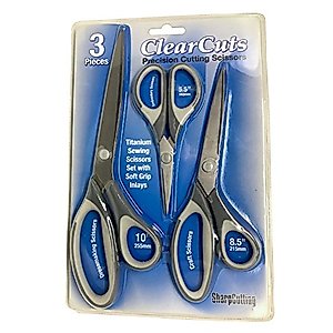 Office Scissors Pack Craft Sissors - Best Titanium Scissors - Sharp Scissors, Sewing Siccors, Multi Pack Set of 3, Soft Handle, Utility Household Scizzors