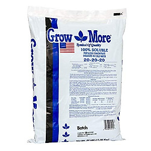 Grow More 5010 All Purpose Fertilizer 20-20-20, 25-Pound , white