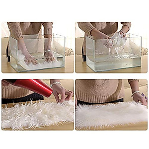 40 x 50cm/15.7 x 19.6inch Small Heart Shape Faux Sheepskin Rug Soft Long Plush Fluffy Shaggy Carpet Area Mats Rugs Bedroom Sofa Decorative Floor Carpet