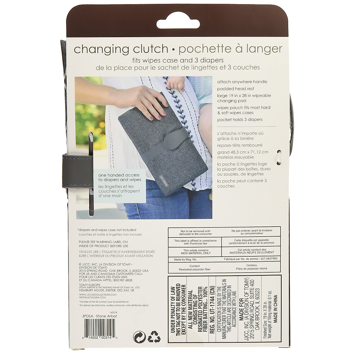 JJ Cole Diaper Changing Clutch, Stone Arbor