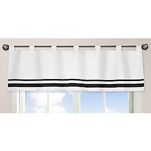 Sweet Jojo Designs White and Black Hotel Modern Window Valance