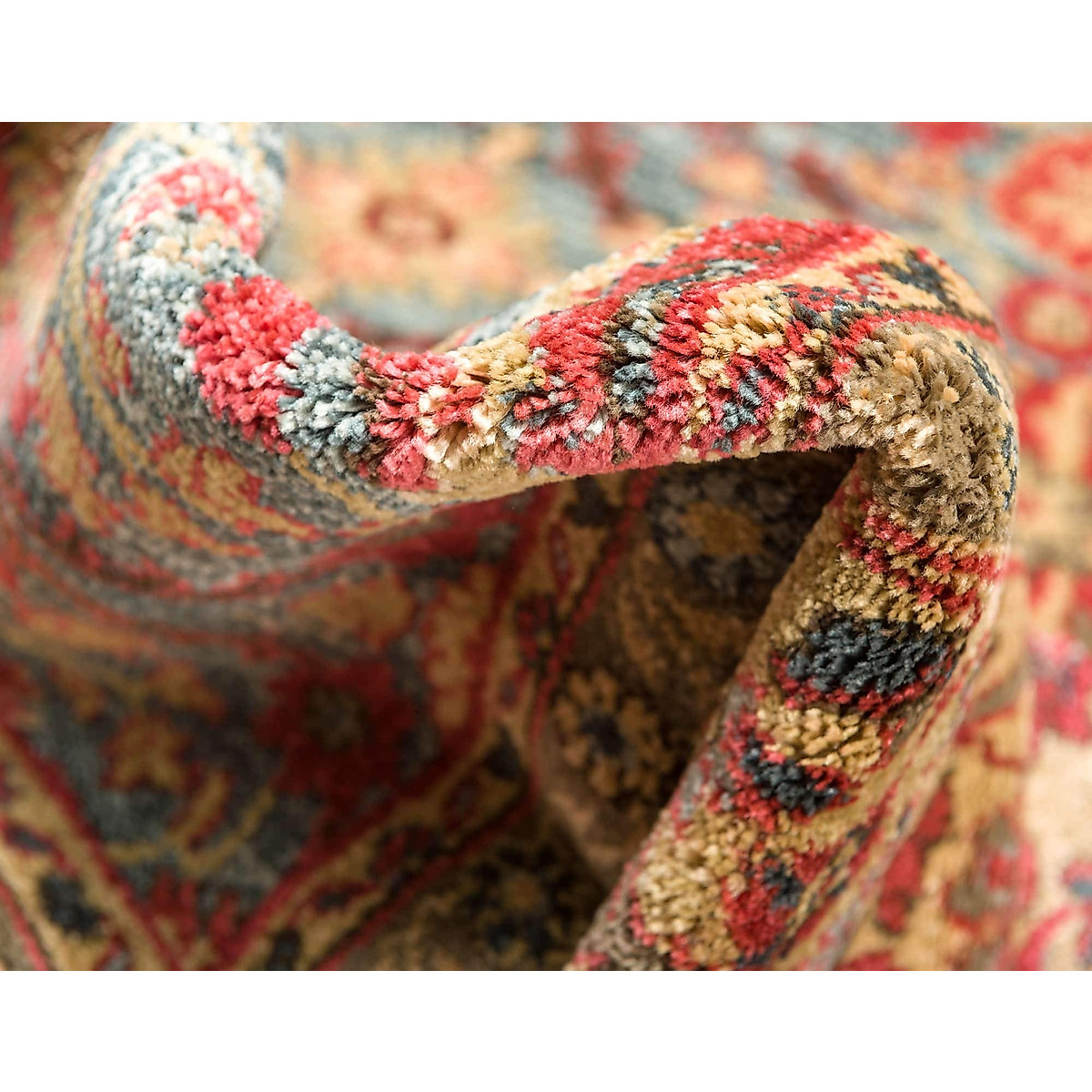 Unique Loom Edinburgh Collection Area Rug - Monroe (7' 1" x 10' Rectangle Blue/Brown)