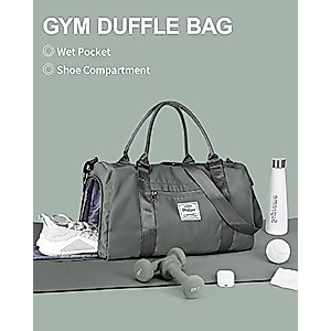 Gym Bag Womens Mens with Shoes Compartment and Wet Pocket,Travel Duffel Bag for Plane,Sport Gym Tote Bags Swimming Yoga,Waterproof Weekend Overnight Carry on Bag Hospital Holdalls