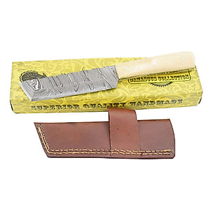 Wild Turkey Handmade Damascus Collection Fixed Blade Hunting Knife w/Leather Sheath (1833B)