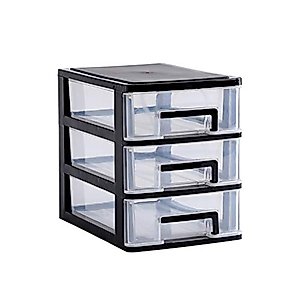 Gatuida Plastic Storage Drawers, Clear Desktop Drawer Storage Cabinet Storage Case Storage Box Multilayer Sundries Holder for Home School Office