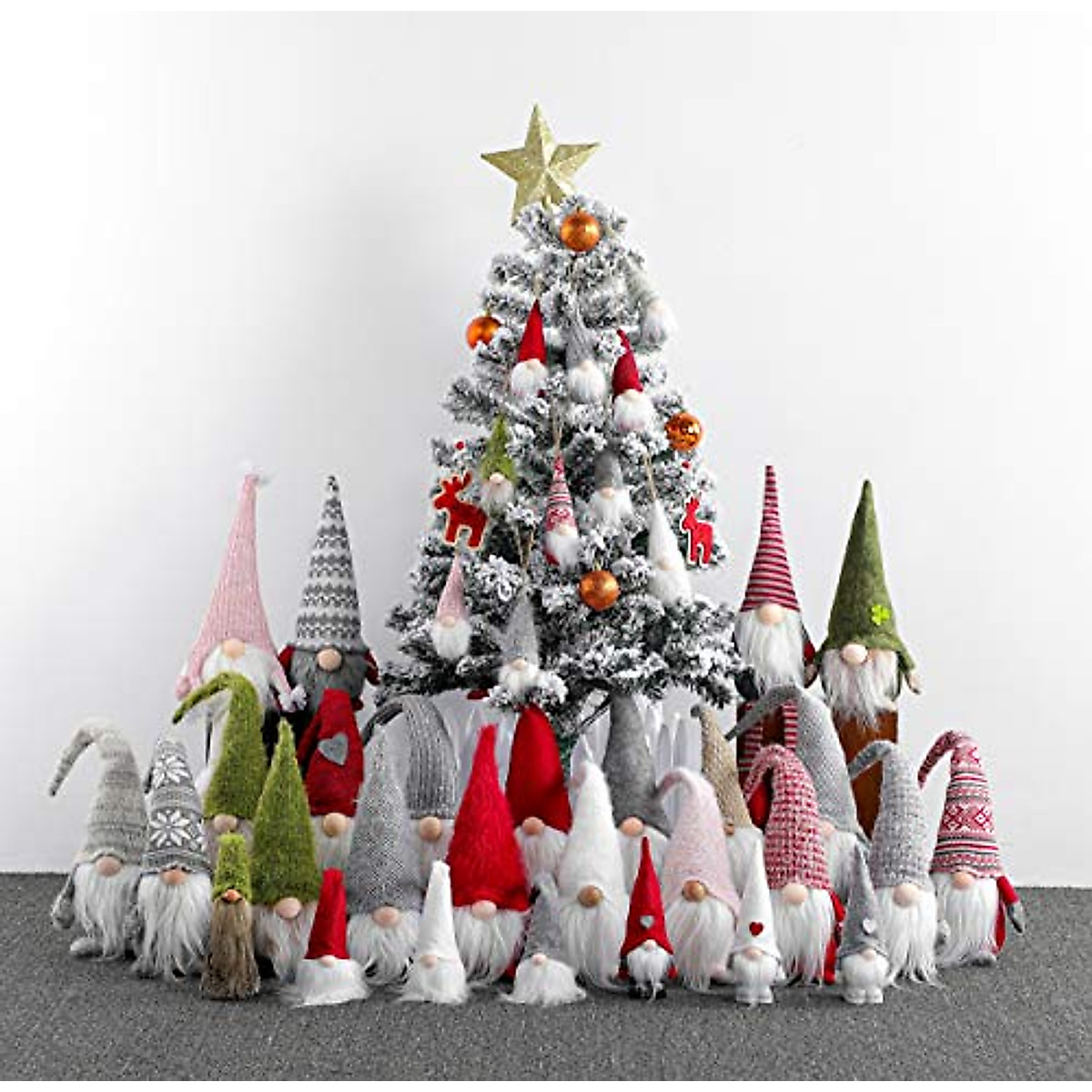 Funoasis Holiday Gnome Handmade Swedish Tomte, Christmas Elf Decoration Ornaments Thanks Giving Day Gifts Swedish Gnomes tomte (Red Stripe - 19 Inches)