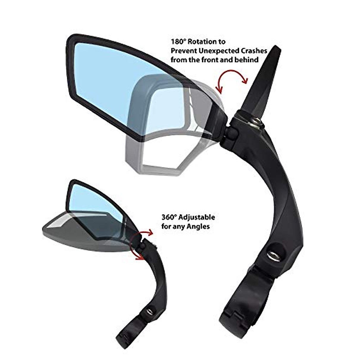 Hafny NEW Handlebar Bike Mirror, HD,Blast-resistant, Glass Lens, HF-MR095 (Anti-glare left)