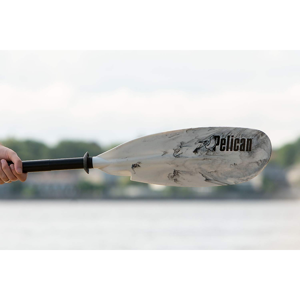 Pelican Poseidon Paddle - Aluminum Shaft with Reinforced Fiberglass Blades - Lightweight, Adjustable Kayaks Paddles - Perfect for Kayaking Boating & Kayak Fishing - 94.5 in - Granite/Black