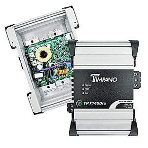 Timpano 1 Channel TPT1400EQ Compact Car Audio Amplifier - 1400 Watts at 2 Ohms - 12 Volts Full Range Class D Small Sized Monoblock Amp with Built-in Equalizer