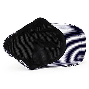 Armycrew Denim Blue Stripe Train Engineer Conductor Cap Fits Infant to Adult 3XL - Blue - 57CM