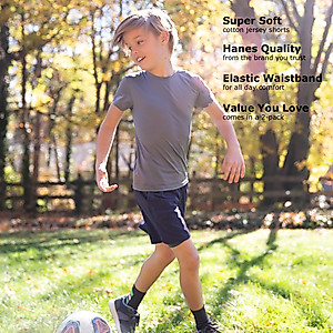 Hanes Boys Jersey Short (Pack of 2) Tank Top, Black, Medium US