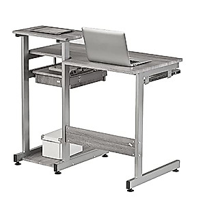 Techni Mobili Complete Computer Workstation Desk, Gray, 37.75" W x 22" D x 35" H