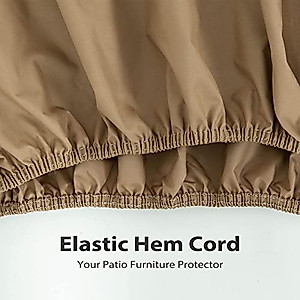 Tempera Retangle Patio Furniture Cover, Outdoor Table Covers Waterproof, Heavy Duty Deck Furniture Covers for Winter, 108''L x 82''W x 27.8''H,Taupe