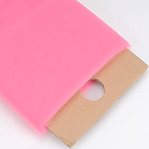 Premium Soft Polyester Tulle Fabric Bolt 54" inch 40 (120 Feet) Yards for Wedding Party DIY Decoration by BBCrafts (Shocking Pink)