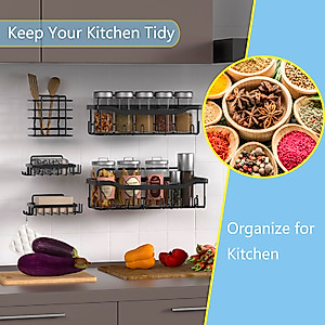 Juya Shower Caddy, 5-Pack Shower Organizer, Adhesive Shower Shelves No Drilling Rustproof Stainless Steel Large Capacity Wall-Mounted Bathroom Organizer for Bathroom, Kitchen, Black