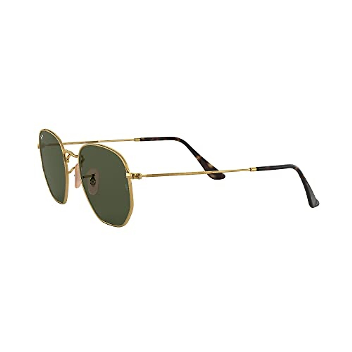 Ray-Ban RB3548N Hexagonal Flat Lens Sunglasses, Gold/G-15 Green, 54 mm