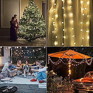 Battery Operated LED Globe String Lights, 2-Pack Total 52FT 120LEDs - Each 26FT 60LEDs 8 Mode Waterproof Christmas Fairy String Lights with Remote for Home Bedroom Garden Wedding Party Decoration