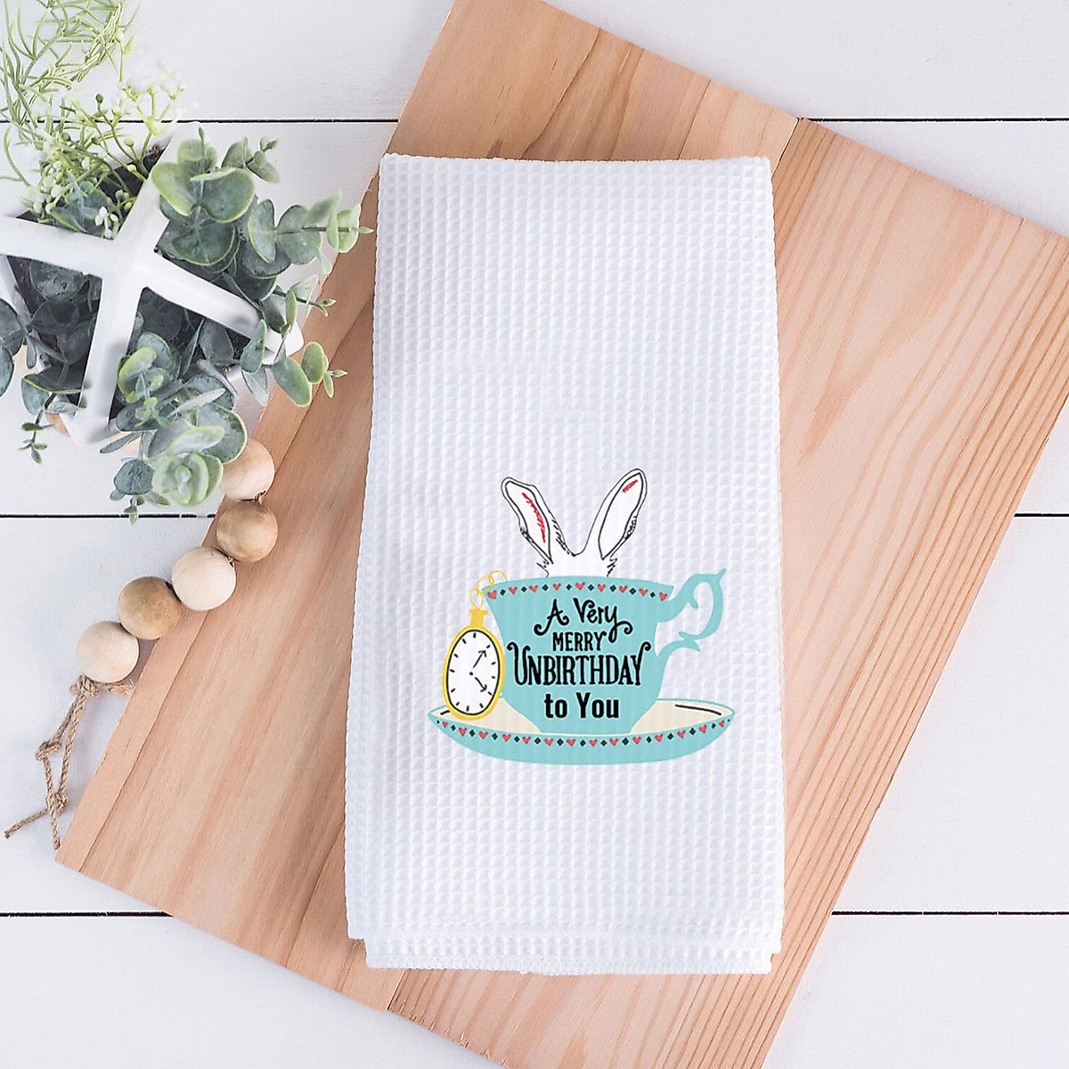 BDPWSS Funny Daughter Birthday Gift a Very Merry Unbirthday to You Friend Housewarming Kitchen Dish Towel (Unbirthday You Towel)
