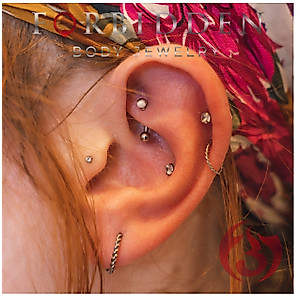 Forbidden Body Jewelry Set of 20G 8mm (5/16 Inch) Surgical Steel Braided Hoop Nose Rings