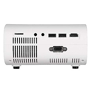 LED Projector, 480P 3D Mini Portable Video Projectors with 1500 Lumens Home Theater Projector Support HDMI, VGA, TF, AV, USB Compatible with TV Stick, PS4, Smartphone, PC, 100V-240V, White.(US)