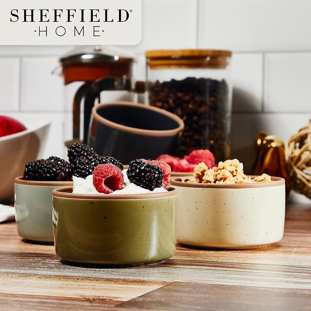 Sheffield Home Baking Dish Set - 6-Piece Bundle, Includes 8oz Dishes, Dishwasher and Microwave Safe, Enhance Your Culinary Creations with Style and Convenience, Assorted Neutrals