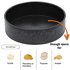 Thunder Up Tortilla Warmer with Lid, Insulated Tortilla holder Ideal to Storage & Keep Burrito, Pancake, Taco Warm, Microwave Container match perfectly with your Tortilla Press, Tortillero, Tortillera