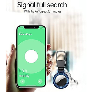 WAMOY AirTag case Cover Compatible with Apple AirTag, Metal Keychain case with Protective Film for AirTag case (Red)