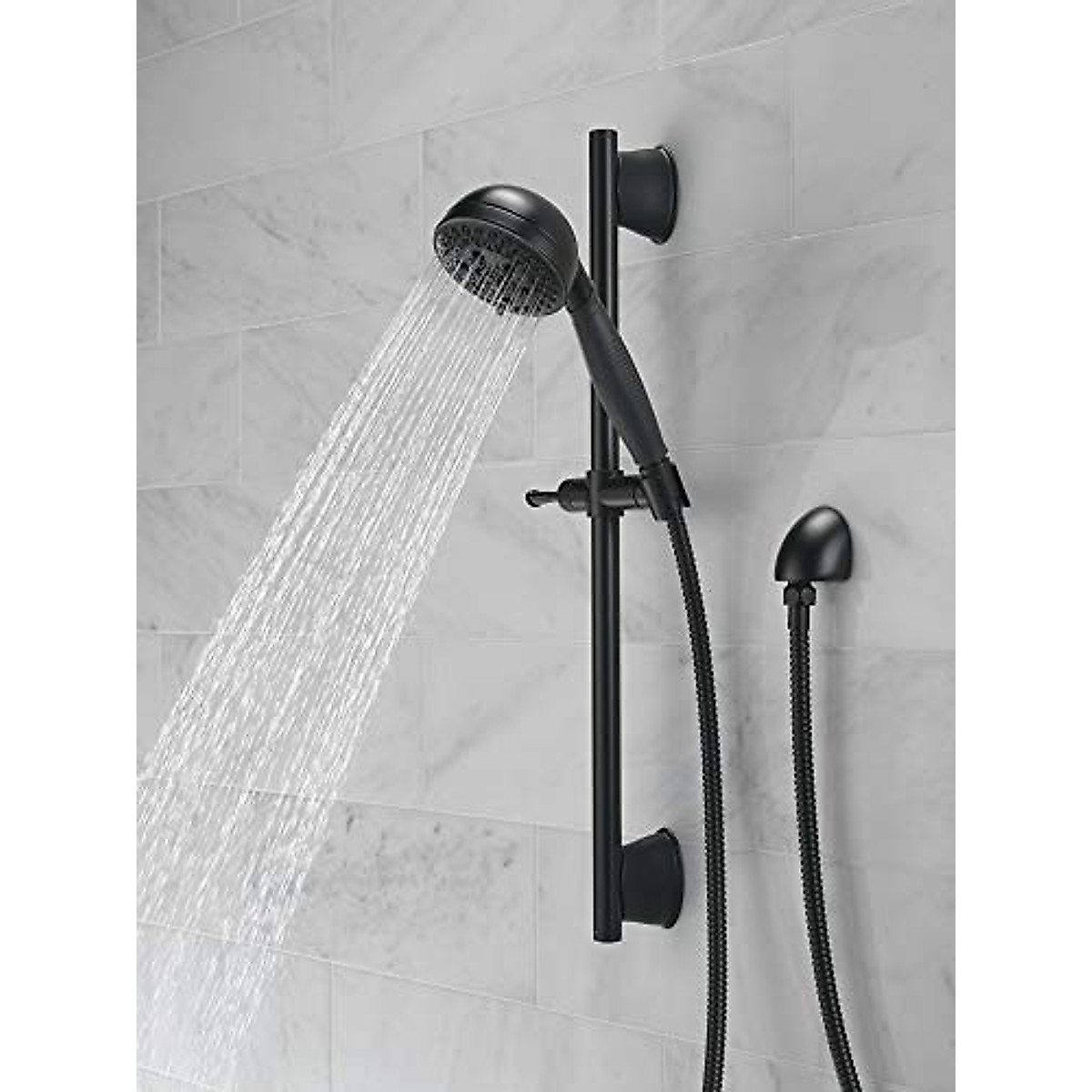 DELTA FAUCET 51559-BL H2Okinetic Slide Bar Hand Shower Handshower, Matte Black