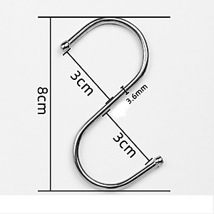 Siswilly Stainless Steel S Hooks, Anti-Rust, Anti-Slip, Durable & Long-Lasting, Ideal for Hanging Plants, Utensils, Towels, Bags, 10 Pack