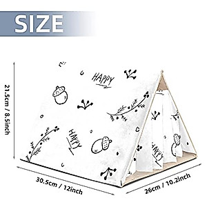 Y-DSIWX Guinea Pig House Bed, Rabbit Large Hideout, Small Animals Nest Hamster Cage Habitats Christmas Doodle
