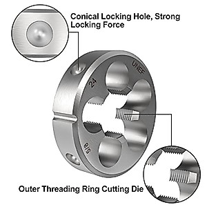 S-Union New 5/8"-24 UNEF Tap and Die Set, UNEF Machine Thread Right Hand Tap and UNEF Round Thread Die