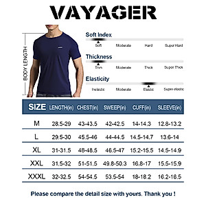 VAYAGER Men's Swim Shirts Rash Guard UPF 50+ T Shirts Quick Dry Loose Fit Water Surfing Shirt(Navy-XL)
