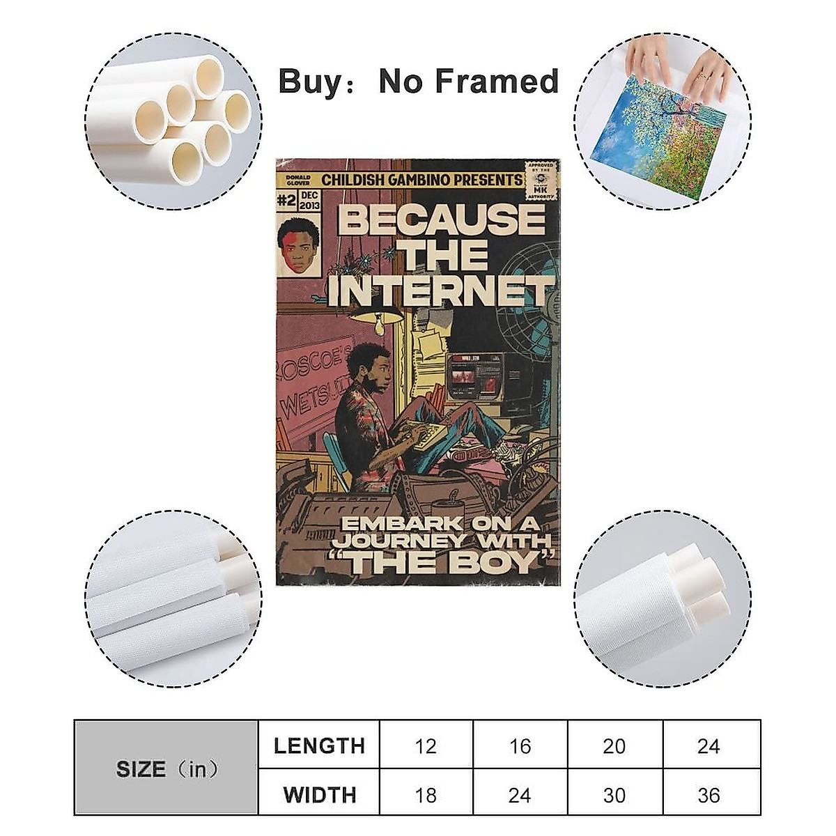 Childish Gambino- Because The Internet Canvas Poster Bedroom Decoration Landscape Office Valentine's Birthday Gift Unframe-style12x18inch(30x45cm)