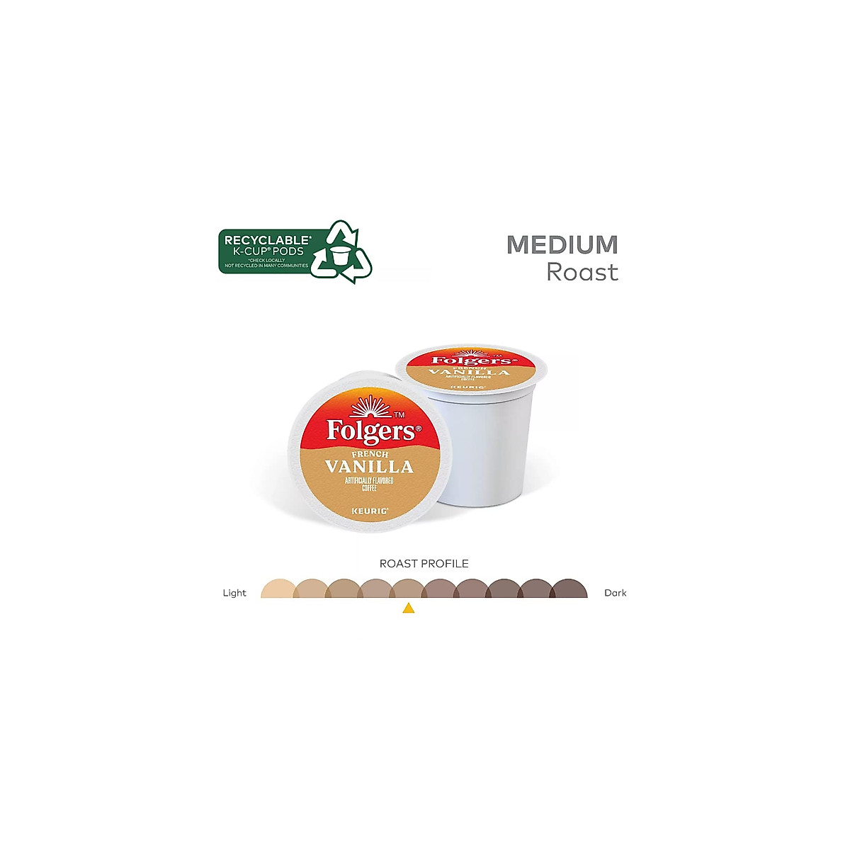 Folgers Gourmet Selections Vanilla Biscotti Coffee K-Cups ( 2 Pack x 24 K-cups)