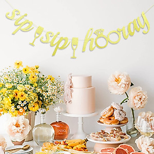 Sip Sip Hooray Bachelorette Party Banner - Cheap Wedding Bridal Shower Decor Mimosa Bar Bubbly Bar Champagne Engagement Party . Decors Supplies Props