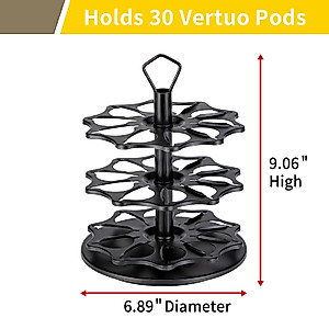 FlagShip Coffee Pod Holder Carousel 3 Tier for Vertuo Pod Holder Metal DIY Install Small for Vertuo Pod Stand (30 Pods Capacity)
