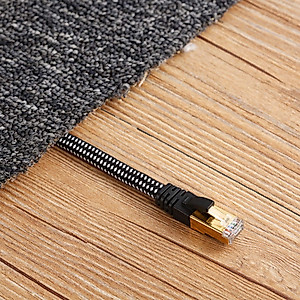 Cat 8 Ethernet Cable, DanYee Nylon Braided 10ft High Speed Network Cable LAN Cable Wires CAT 8 RJ45 Ethernet Cable Cord 3ft 10ft 16ft 26ft 33ft 50ft 66ft 100ft (Black 10ft)