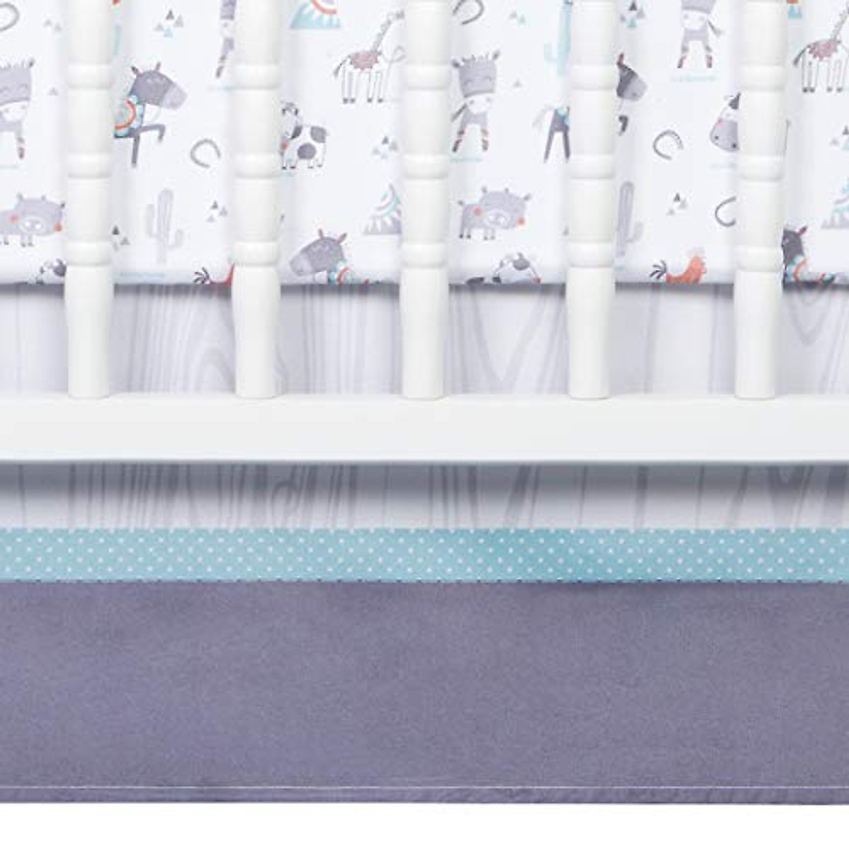 Sammy & Lou Farmstead Friends 4-Piece Baby Crib Bedding Set, Includes Quilt, Fitted Crib Sheets Neutral, Crib Skirt, and Plush Toy