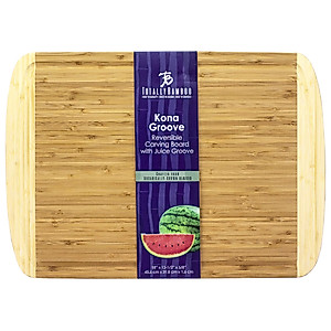 Totally Bamboo Kona Groove Bamboo Carving & Cutting Board, 18" x 12-1/2"
